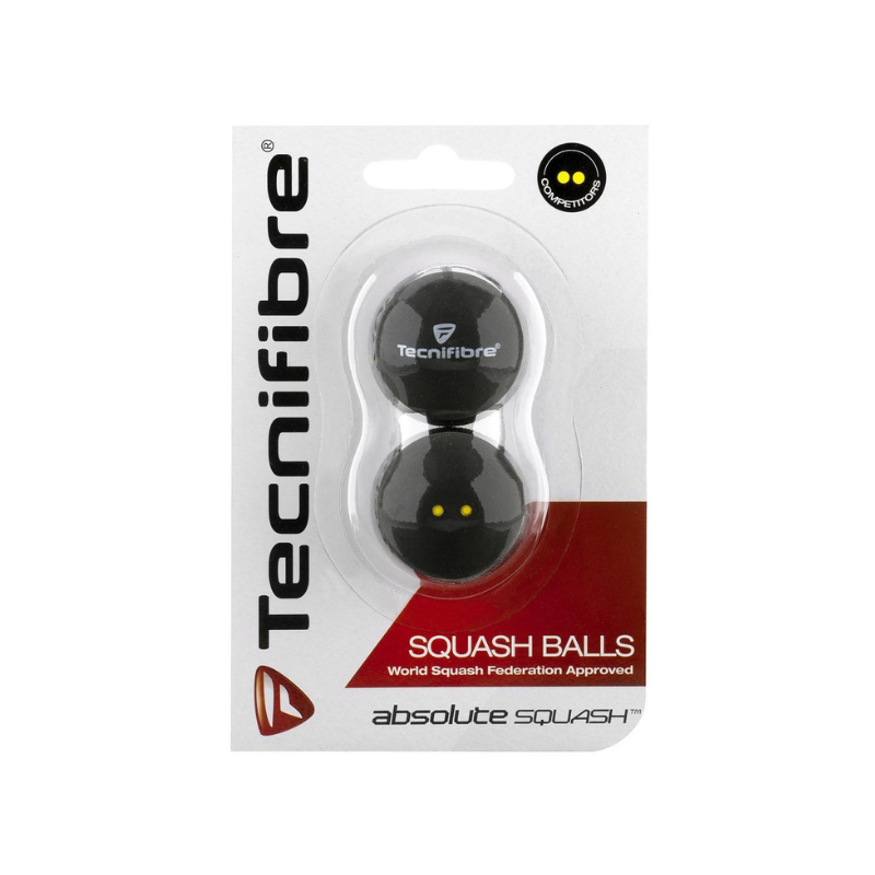 Tecnifibre Absolute Double Yellow Dot Squash Ball x2
